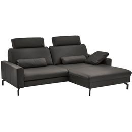 Ecksofa DIE PLANBAR, B:248cm H:114cm T:179cm, schwarz, Wohnzimmer, Sofas, "PN-EM20028 L-Form mit Kopfst&uuml;tzen", wahlweise mit motorischem Canape