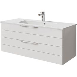 Waschtisch SAPHIR, B:117cm H:49,9cm T:48cm, weiß, Badezimmer, Waschtische, "Serie 6025 Mineralmarmor-Waschtisch mit Unterschrank, 117 cm breit",