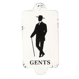 Metallbild AMBIENTE HAUS, B:14cm H:28cm T:1cm, gold, Metall, Bilder, "Metallbild - Gentlemen 28x14cm"