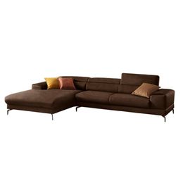 Ecksofa W.Schillig, B:343cm H:70cm T:193cm, braun, Stoff S37 (100% Polyester): Luxus-Microfaser in Lederoptik, Wohnzimmer, Sofas, "piedroo,
