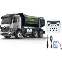 Jamara Kinder RC-LKW "Mercedes-Benz Arocs Metal Meiller 1:20, 2,4 GHz", grau, Kunststoff, Metall, B:16cm H:19,8cm T:45cm, Fernlenkfahrzeuge, mit LED