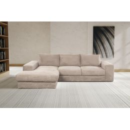 Ecksofa WERK2, B:280cm H:86cm T:190cm, beige, 100% PES, Wohnzimmer, Sofas, "Rozzana Design Ecksofa mit hohem Komfort, zeitlos & elegant, L-Form", in