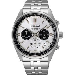 Seiko Herren Chronograph, silber, Armbanduhren, Armbanduhr, Quarzuhr, Herrenuhr, Stoppfunktion, Datum