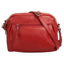 Samantha Look Damen Umhängetasche, rot, Leder, unifarben, Taschen, echt Leder