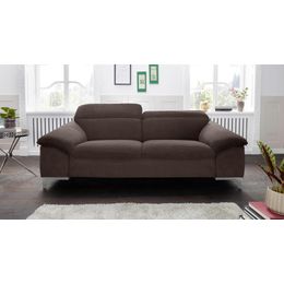 2-Sitzer COTTA, B:218cm H:84cm T:109cm, braun, Chenille (90% Polyester; 10% Polyamid );Struktur (100% Polyester ), Sofas, "Teresa", mit