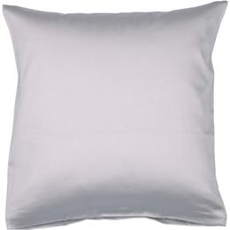 Kissenbezug Janine, B:80cm L:80cm, grau, Mako-Satin, Mako-Satin, Kissenbez&uuml;ge, "Colors Mako Satin", mit Rei&szlig;verschluss, uni Kissenh&uuml;lle, feinf&auml;dig,