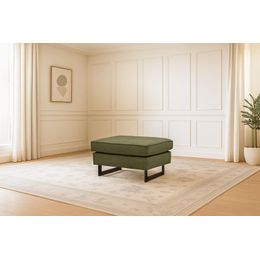 Polsterhocker Home Affaire, B:76cm H:48cm T:56cm, grün, Luxus-Microfaser in Lederoptik (100% Polyester);Cord (92% Polyester, 8% Polyamide), Hocker,