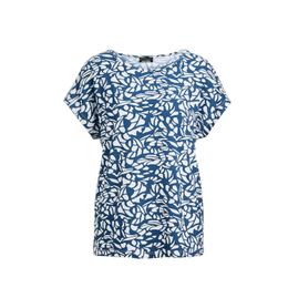 GOLDNER Damen Print-Shirt "Kurzgr&ouml;&szlig;e Grafisches Damenoberteil", blau, Gr. 19, Obermaterial: 95% Viskose CV. 5% Elasthan EL., Shirts