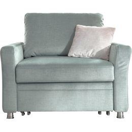 Schlafsofa DIE PLANBAR, B:106cm H:90cm T:100cm, blau, 100% Polyester, Jugendzimmer, Sofas, "MP-PD19021", mit L&auml;ngsschl&auml;ferfunktion 80x210 cm