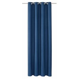 Vorhang Tom Tailor HOME, B:135cm H:245cm, blau, Wirkware, Baumwolle, Wohnzimmer, Gardinen, "DOVE"