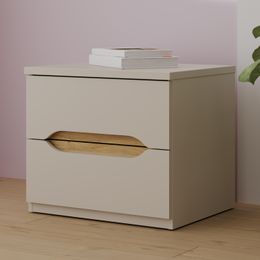 Nachtkommode FORTE, B:50,4cm H:44,3cm T:41,5cm, beige, FSC-zertifizierter Holzwerkstoff, Sideboards, B/H/T 50,4/44,3/41,5 cm Nako ohne Griffe