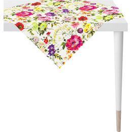 Mitteldecke Apelt, B:100cm L:100cm, bunt, Baumwolle, Tischdecken, "6850 SUMMERTIME, Sommerdeko, Sommer", mit Sommerbl&uuml;ten, Digitaldruck, Bl&uuml;ten Motiv