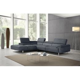 Ecksofa Egoitaliano, B:300cm H:94cm T:107cm, grau, Wohnzimmer, Sofas, "Malika, elegant und bequem, Designsofa, L-Form", mit Ottomane, inkl.