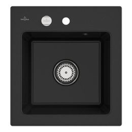 Villeroy & Boch Villeroy & Boch Subway 45 XS Einbausp&uuml;le 678102J0 mit Ablaufgarnitur und Exzenterbet&auml;tigung, 475 x 510 mm, Chromite