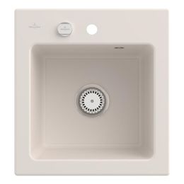 Villeroy & Boch Villeroy & Boch Subway 45 XS Einbausp&uuml;le 678102KR mit Ablaufgarnitur und Exzenterbet&auml;tigung, 475 x 510 mm, Crema