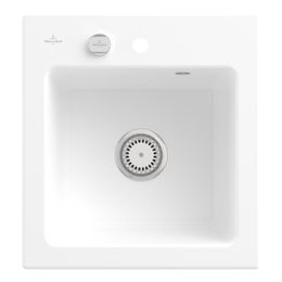 Villeroy & Boch Villeroy & Boch Subway 45 XS Einbausp&uuml;le 678102RW mit Ablaufgarnitur und Exzenterbet&auml;tigung, 475 x 510 mm, Stone White