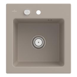 Villeroy & Boch Villeroy und Boch Subway 45 XS Einbausp&uuml;le 678102AM mit Ablaufgarnitur und Exzenterbet&auml;tigung, 475 x 510 mm, Almond