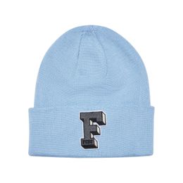 Beanie Fubu "Fubu Accessoires FA224-001-3 COLLEGE BEANIE LIGHT BLUE/ANTHRA", Damen, Gr. onesize, blau, anthrazit, Kunstfaser, Mützen Beanie