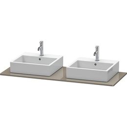 Duravit XSquare Konsole XS063GB8989 140x55cm, mit zwei Ausschnitten, Flannel Grey hochglanz