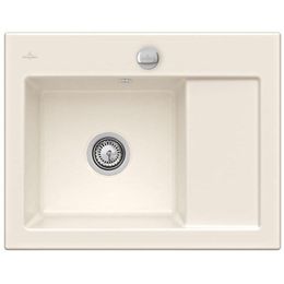 Villeroy & Boch Villeroy & Boch Subway 45 Compact Einbausp&uuml;le 331202KR links, mit Ablaufgarnitur und Exzenterbet&auml;tigung, 650 x 510 mm, Crema