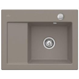 Villeroy & Boch Villeroy und Boch Subway 45 Compact Einbausp&uuml;le 331302TR rechts, mit Ablaufgarnitur, Excenterbet&auml;tigung, 650 x 510 mm, timber CeramicPlus
