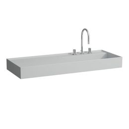 Laufen Kartell Waschtisch H8133337591111 120x46cm, Ablage links, ohne &Uuml;berlauf, 1 Hahnloch, grau matt