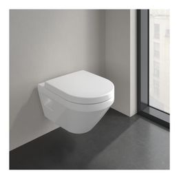 Villeroy & Boch Villeroy und Boch Architectura Wand-Tiefsp&uuml;l-WC 5684C0T2 37x53cm, rund, TwistFlush, sp&uuml;lrandlos, wandh&auml;ngend, waagerecht, Wei&szlig; Alpin AntiBac CeramicPlus