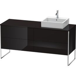 Duravit XSquare Waschtisch-Unterschrank XS4924R4040 160x53,8x54,8cm, 4 Ausz&uuml;ge, rechts, schwarz hochglanz