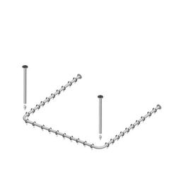 KEUCO Brausevorhangstangen Set Plan 14940011200 f&uuml;r Viereck Dusche 120 x 120 cm, chrom