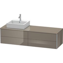 Duravit XSquare Waschtisch-Unterschrank XS4914L8989 160x40x54,8cm, 4 Schubk&auml;sten, links, Flannel Grey hochglanz