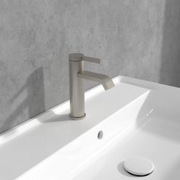 Villeroy & Boch Villeroy und Boch Dawn Einhebel-Waschtischarmatur TVW10610315264 ohne Ablaufgarnitur, brushed nickel black