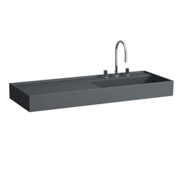 Laufen Kartell Waschtisch H8133337581111 120x46cm, Ablage links, ohne &Uuml;berlauf, 1 Hahnloch, graphit matt