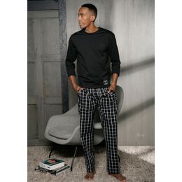 AUTHENTIC LE JOGGER Herren Pyjama, schwarz-kariert, Gr&ouml;&szlig;e 60/62