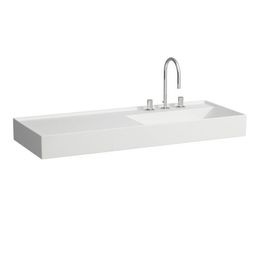 Laufen Kartell Waschtisch H8133337571111 120x46cm, Ablage links, ohne &Uuml;berlauf, 1 Hahnloch, wei&szlig; matt