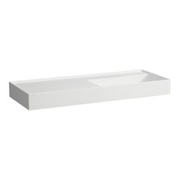 Laufen Kartell Waschtisch H8133337571121 120x46cm, Ablage links, ohne &Uuml;berlauf, ohne Hahnloch, wei&szlig; matt