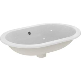 Ideal Standard Connect Einbauwaschtisch E504901 oval, ohne Hahnloch, mit &Uuml;berlauf, 62 x 41 cm, wei&szlig;