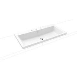 Kaldewei Puro Aufsatzwaschtisch 900506033001 3155, 90x46x4cm, weiss, Perl-Effekt, 3 Hahnl&ouml;cher