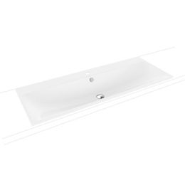 Kaldewei Silenio Einbau-Waschtisch 907906013001 &Uuml;berlauf, 1 Hahnloch, 3039, 120 x 46 cm, wei&szlig; Perl-Effekt