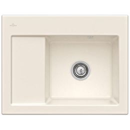 Villeroy & Boch Villeroy und Boch Subway 45 Compact Einbausp&uuml;le 331301KR rechts, mit Ablaufgarnitur, 650 x 510 mm, Handbet&auml;tigung, crema CeramicPlus