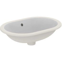 Ideal Standard Unterbauwaschtisch E504801 oval, ohne Hahnloch, mit &Uuml;berlauf, 55 x 38 cm, wei&szlig;