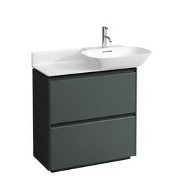 Laufen BASE f&uuml;r INO Waschtischunterschrank H4030041102661 77x77cm, 2 Schubladen, Griffleiste Aluminium schwarz, verkehrsgrau