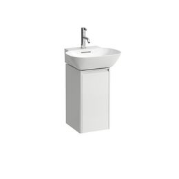 Laufen BASE f&uuml;r INO Waschtischunterschrank H4030111102611 29,5x51,5cm, T&uuml;r, Scharnier links, Griff Aluminium eloxiert, wei&szlig; gl&auml;nzend