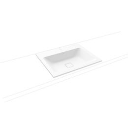 Kaldewei Cono Einbau-Waschtisch 901606013711 3080, 60x50cm, alpinweiss matt Perl-Effekt, ohne &Uuml;berlauf, 1 Hahnloch