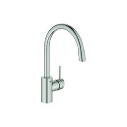 Grohe Concetto Sp&uuml;ltisch-Einhebelmischer 32663DC3 supersteel, schwenkbarer Rohrauslauf, innenliegende Wasserf&uuml;hrung