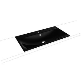 Kaldewei Silenio Einbau-Waschtisch 907806013701 &Uuml;berlauf, 1 Hahnloch, 3038, 90 x 46 cm, schwarz Perl-Effekt