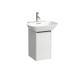 Laufen BASE f&uuml;r INO Waschtischunterschrank H4030231102661 31,5x51,5cm, T&uuml;r, Scharnier links, Griff Aluminium schwarz, verkehrsgrau
