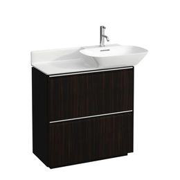 Laufen BASE f&uuml;r INO Waschtischunterschrank H4030021102631 77x77cm, 2 Schubladen, Griffleiste Aluminium eloxiert, Ulme dunkel