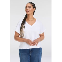 LEVI'S&reg; PLUS LEVI'S PLUS Damen V-Shirt "PL BOXY TANK", wei&szlig;, Gr. XXL, Jersey, Obermaterial: 100% Baumwolle, Shirts