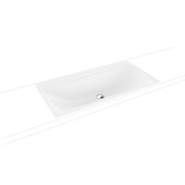 Kaldewei Silenio Einbau-Waschtisch 907806303001 3038, 90 x 46 cm, wei&szlig; Perl-Effekt, ohne &Uuml;berlauf, 1 Hahnloch