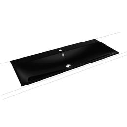 Kaldewei Silenio Einbau-Waschtisch 907906013701 &Uuml;berlauf, 1 Hahnloch, 3039, 120 x 46 cm, schwarz Perl-Effekt